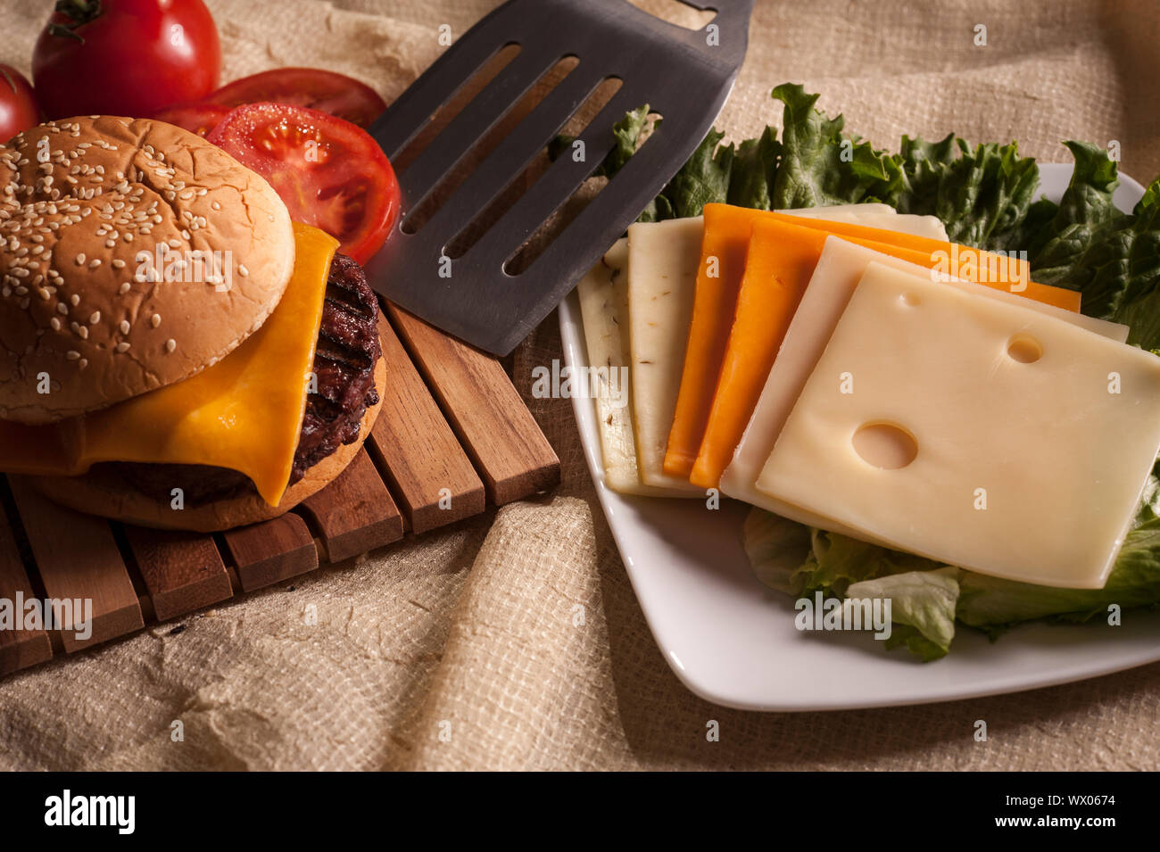 Summer Hamburger Picnic Stock Photo - Alamy