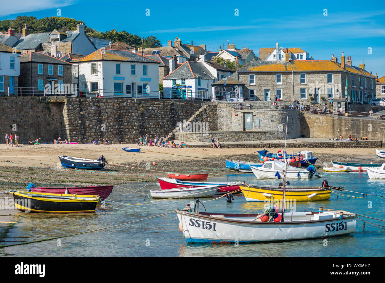 The picturesque fishing village of Mousehole, Cornwall, England, United ...