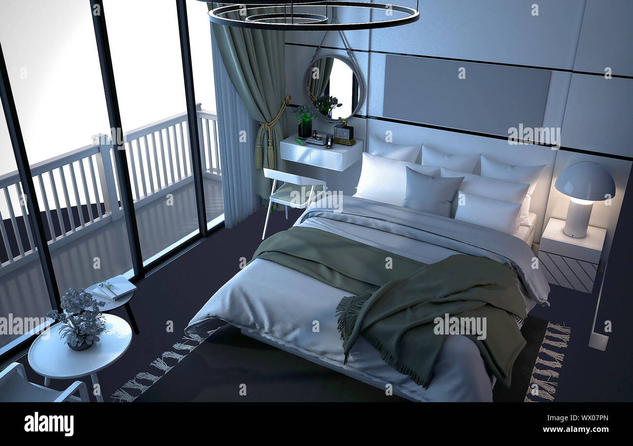 3d render of luxury hotel room Stock Photo - Alamy