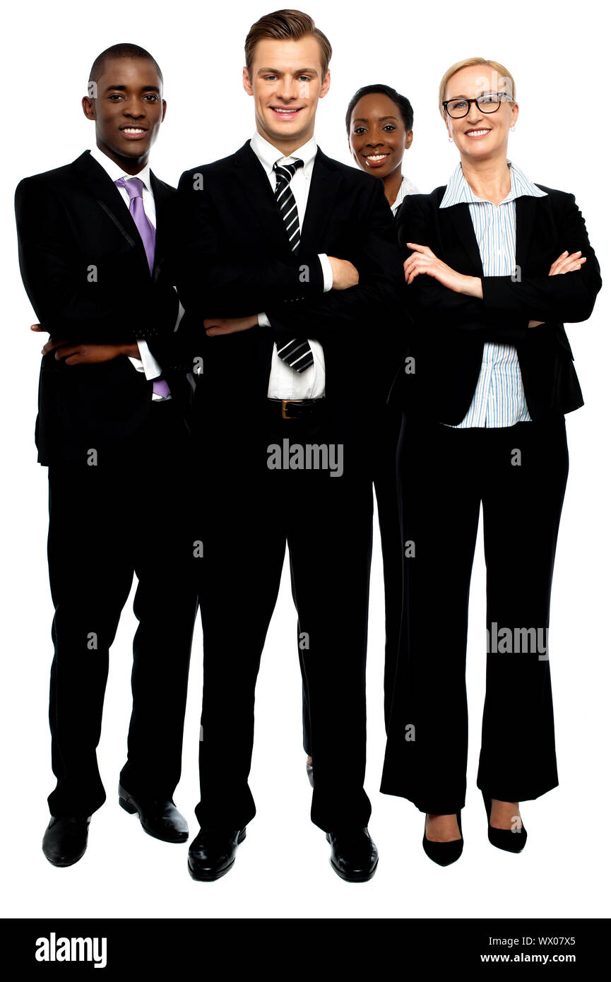 Group of business people, arms crossed. Full length portrait Stock ...