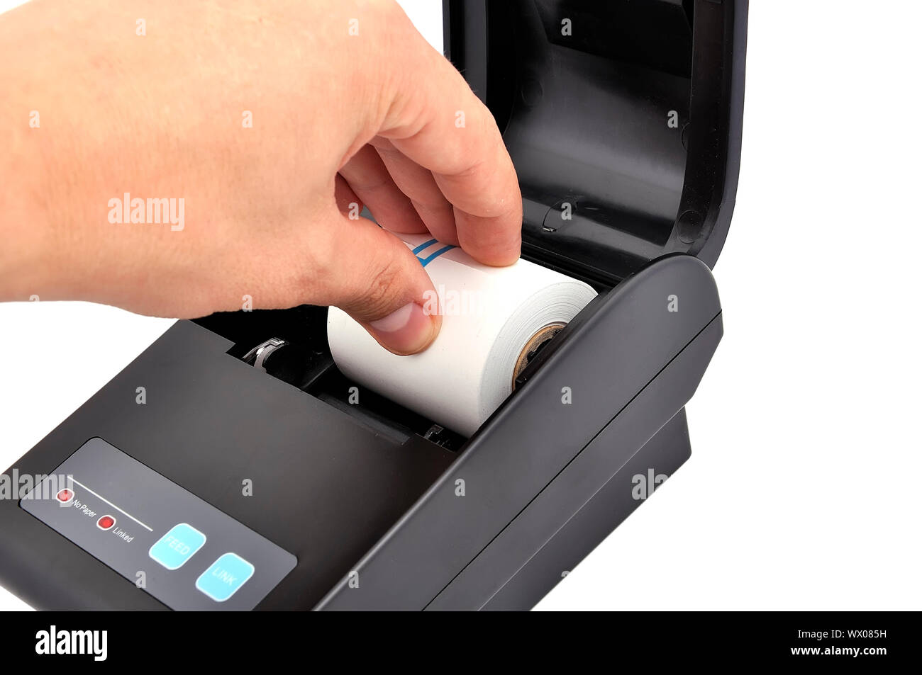 reload paper in black thermal printer Stock Photo - Alamy