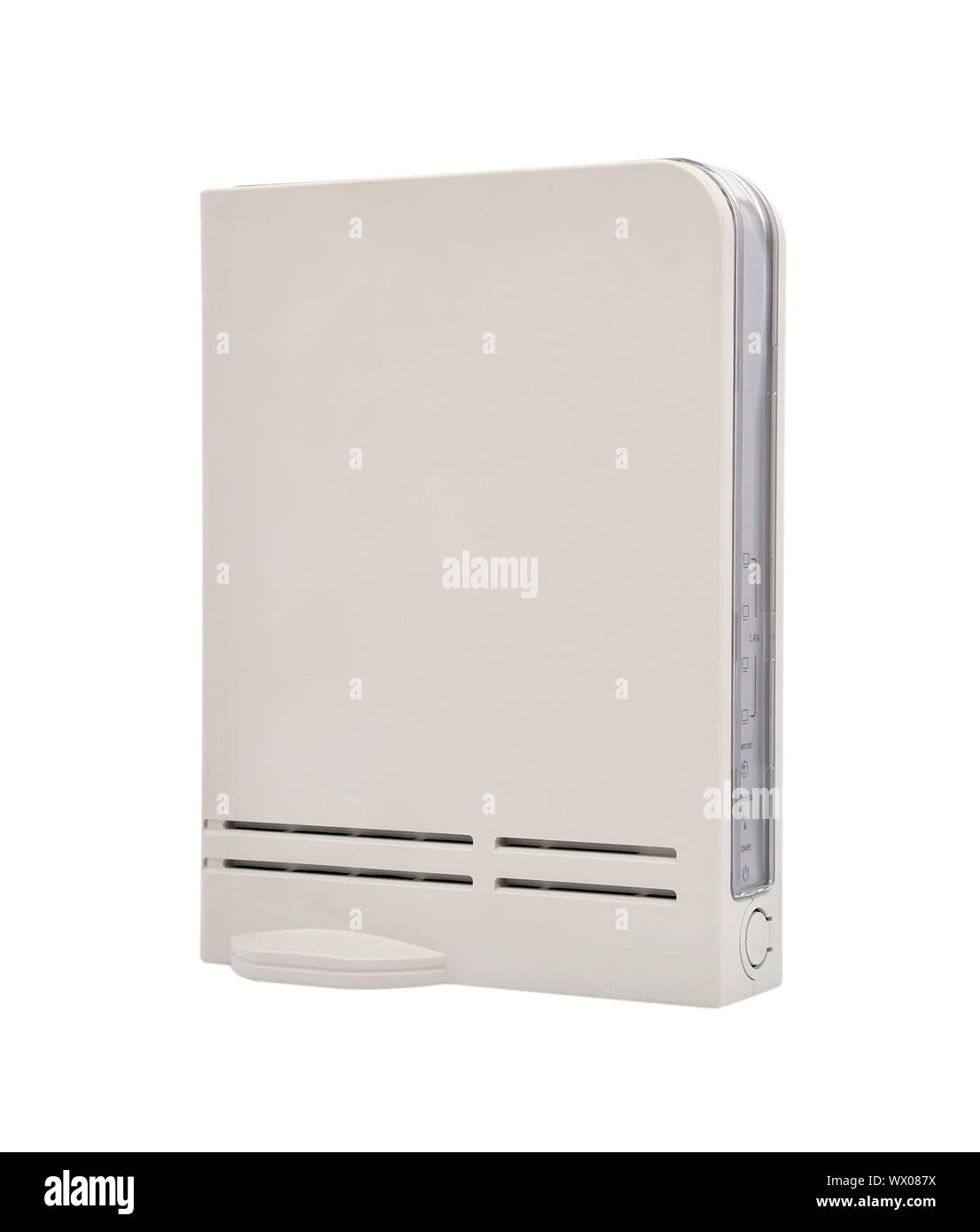 white wireless router on a white background Stock Photo - Alamy