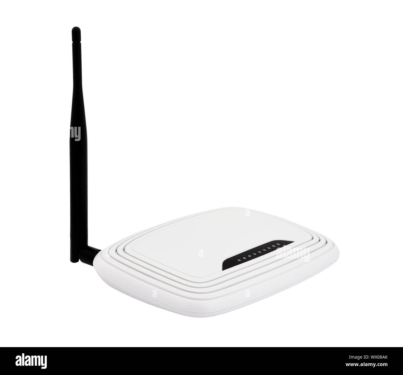 white wireless router on a white background Stock Photo - Alamy