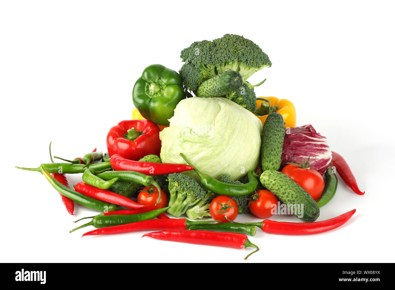 vegetable pile isolated on white Stock Photo - Alamy