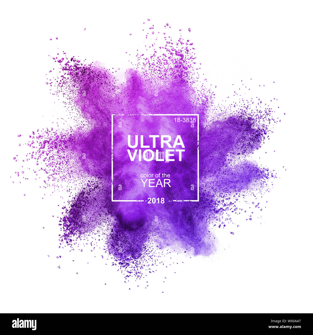 Ultraviolet powder on a white background. Purple shade, PANTONE Ultra ...