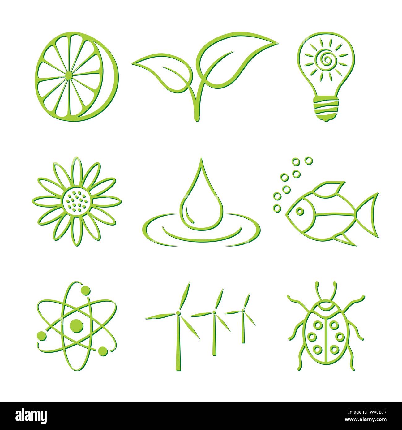 Nature Icon Set Stock Vector Image & Art - Alamy