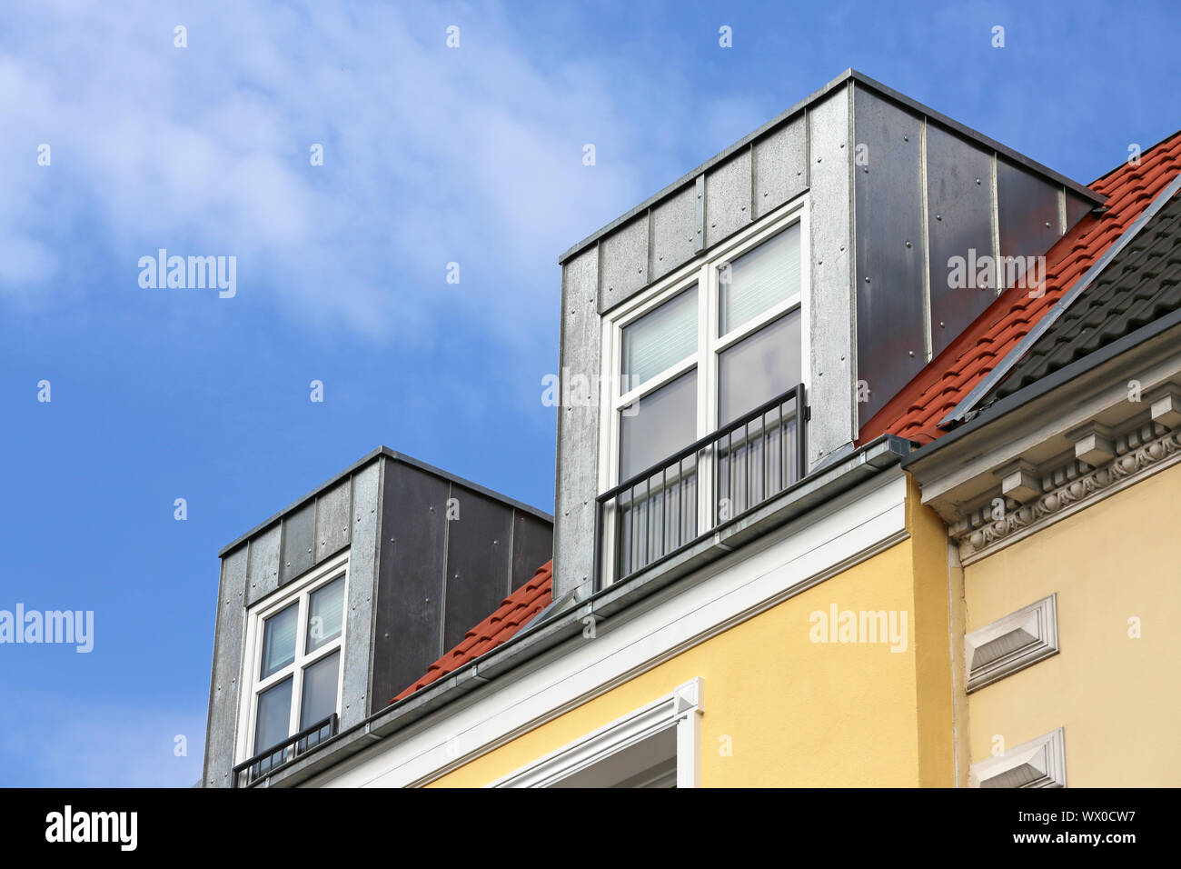 box dormers with zinc cladding Stock Photo - Alamy