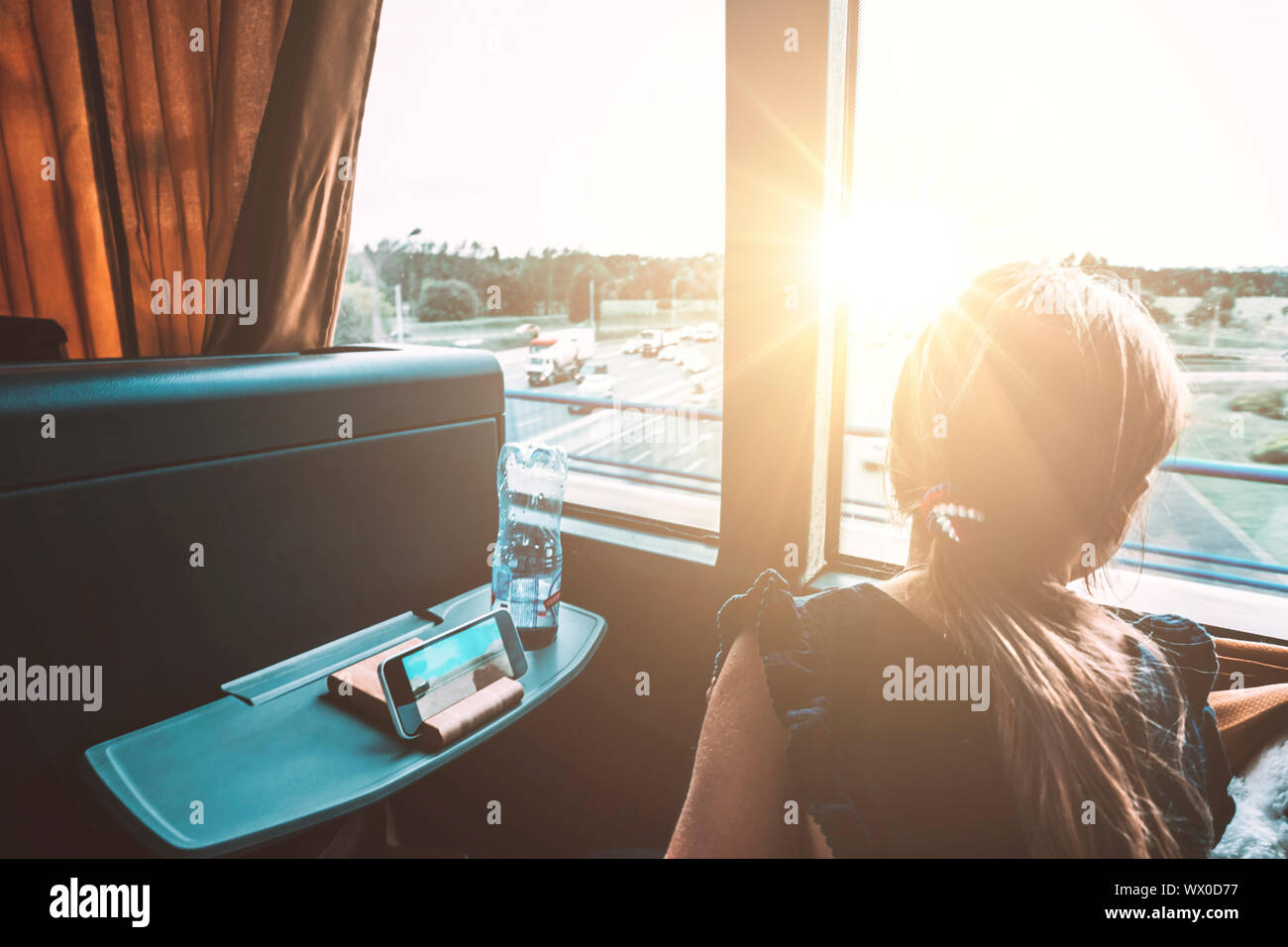 Woman car looking sunny ocean hi-res stock photography and images - Alamy