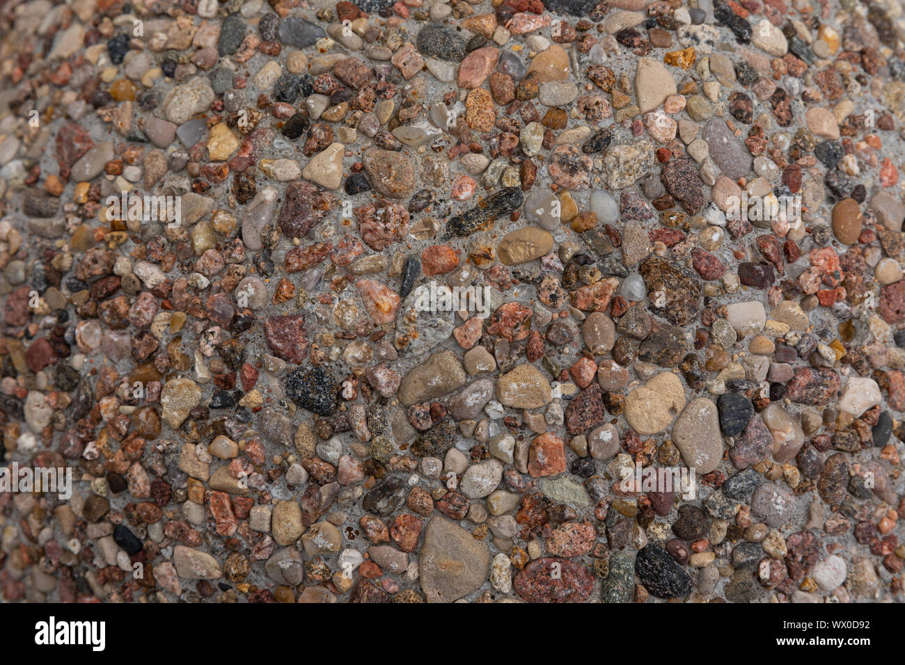 Shallow stones and pebbles texture on ground. Nature pattern of sandy ...