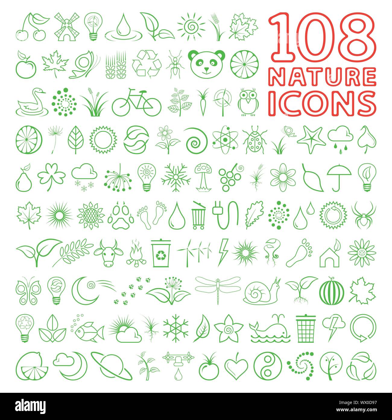 Nature Icon Set Stock Vector Image & Art - Alamy