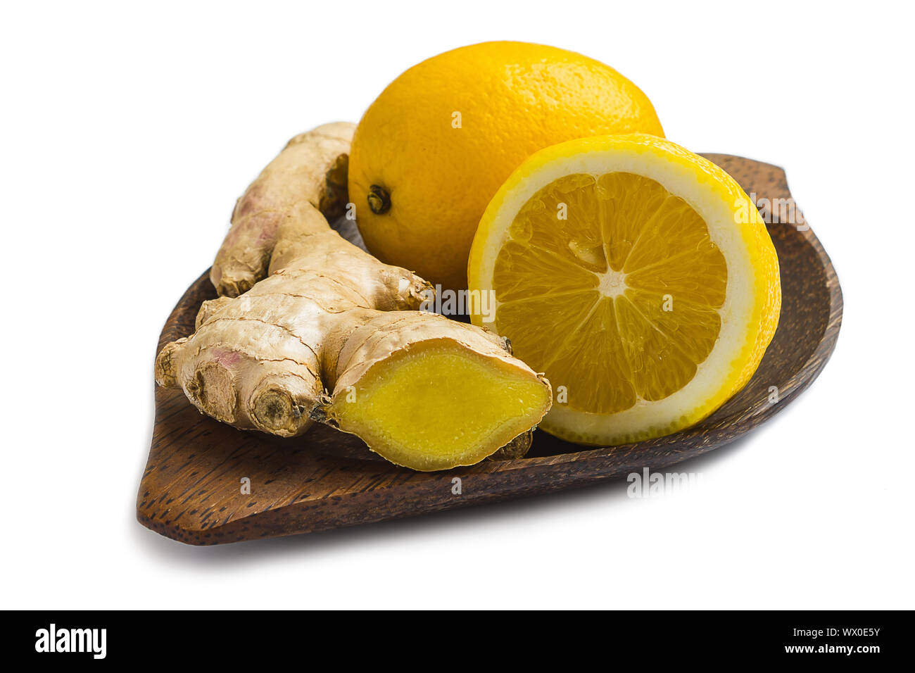Ginger and lemon isolated on white background Stock Photo - Alamy