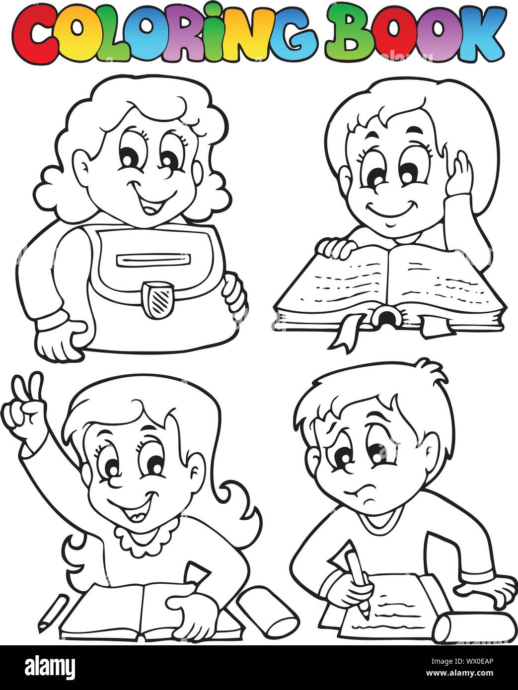 Coloring book school topic 4 Stock Vector Image & Art - Alamy