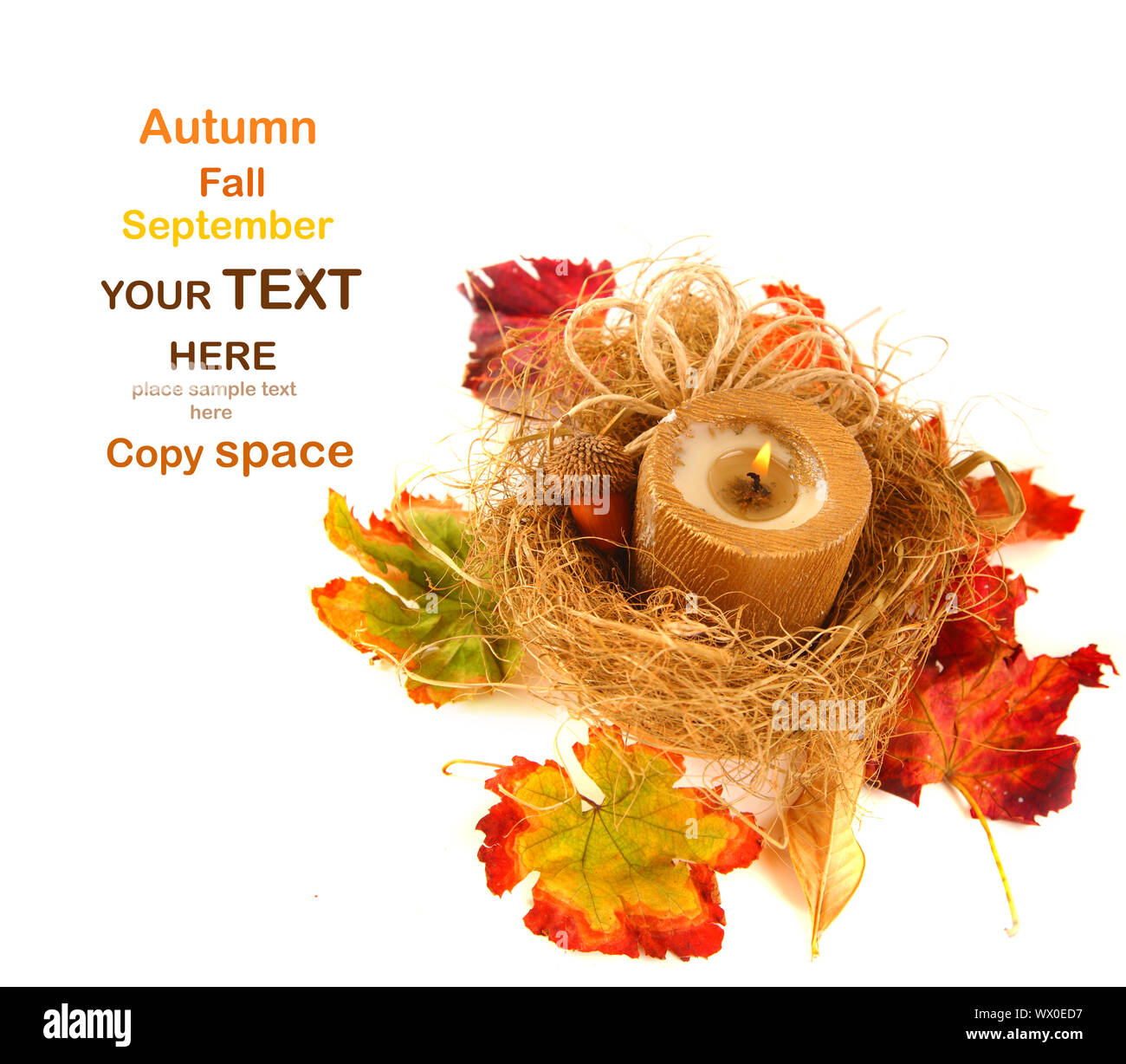 Autumn card leaves maple Cut Out Stock Images & Pictures - Alamy