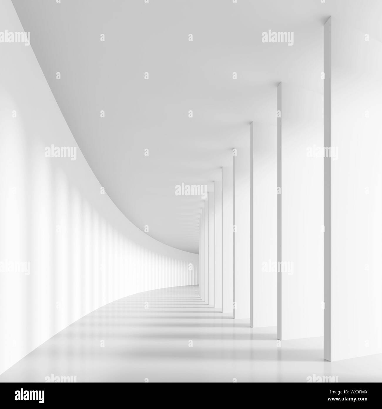 3d illustration of Long Hall with Columns Stock Photo - Alamy