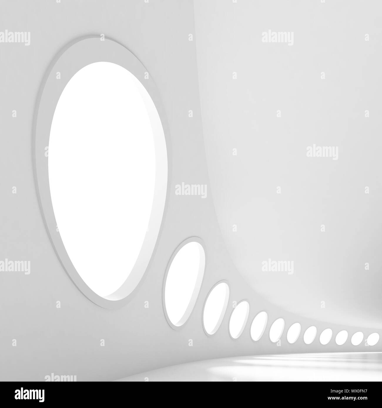 3d Illustration of Modern Architecture. Large Abstract Interior Stock ...
