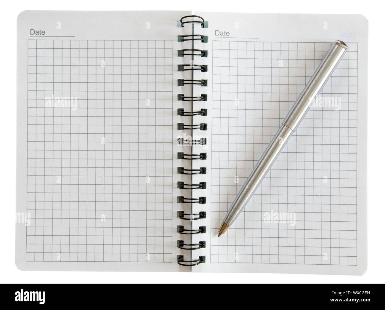 The notebook with the handle lays on a white background Stock Photo - Alamy