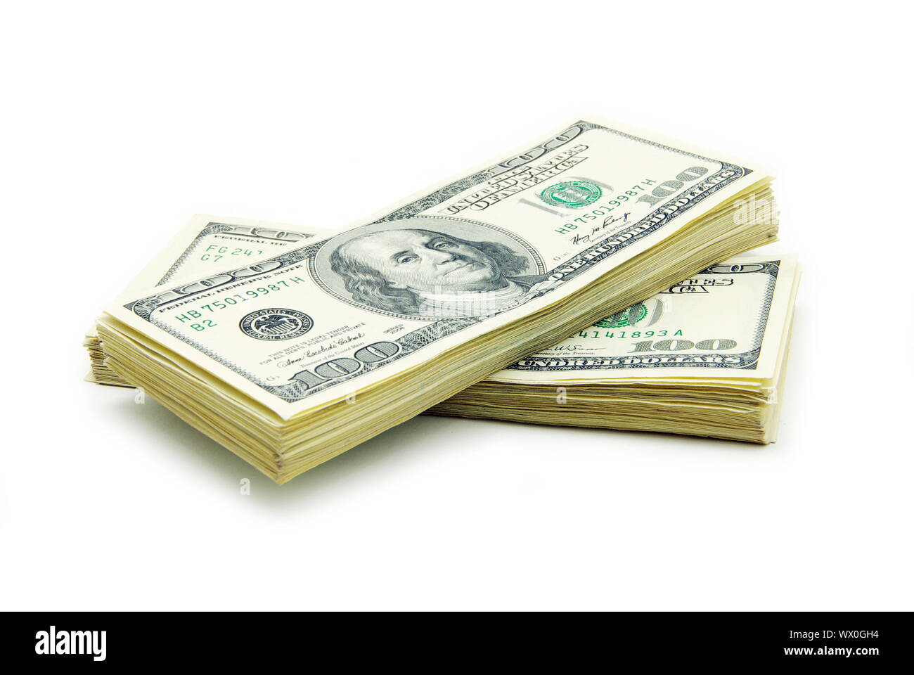 stock of money isolated on white background Stock Photo - Alamy