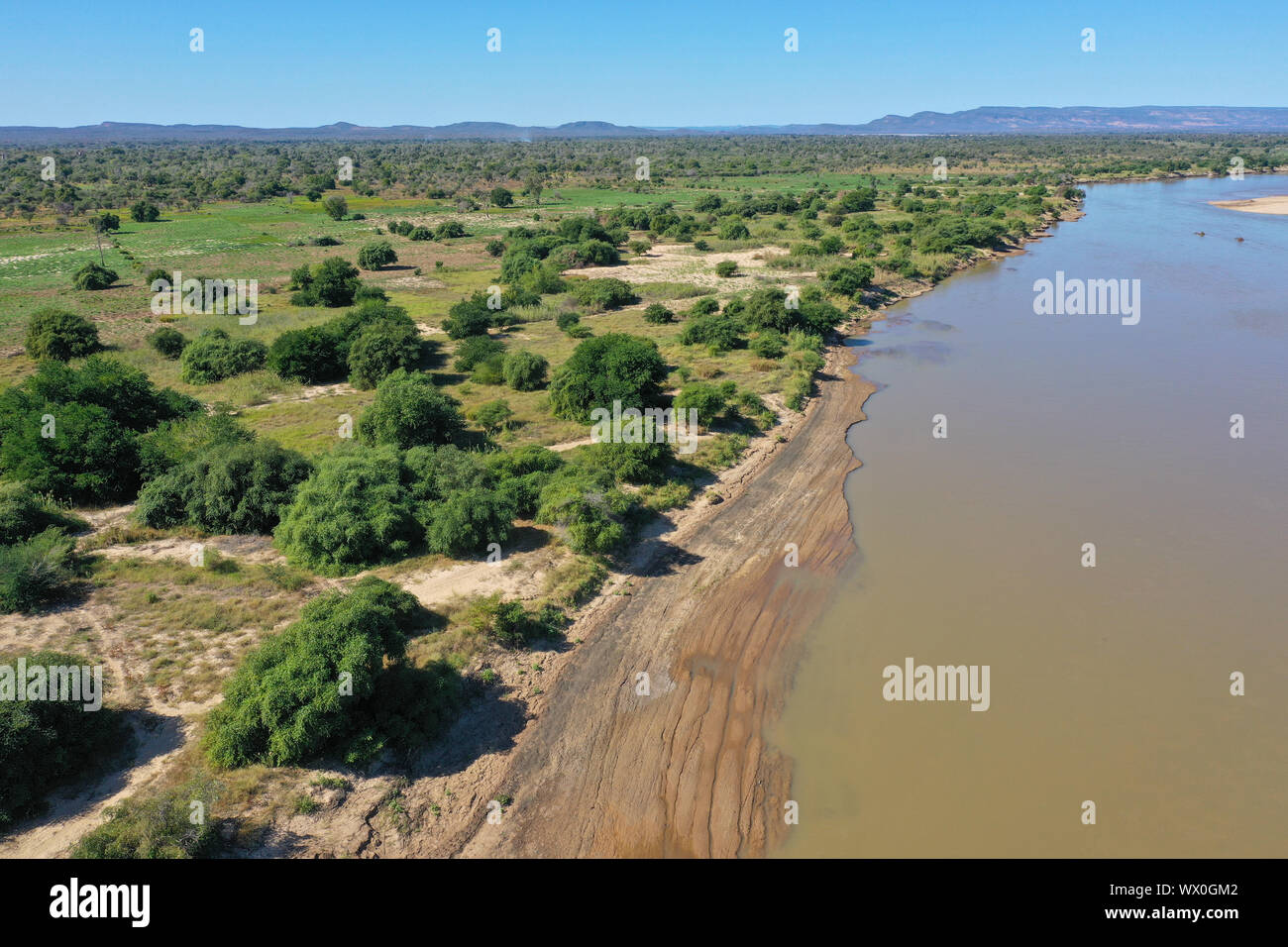 Mangoky River on the road from Manja to Morombe, Madagascar, Africa ...