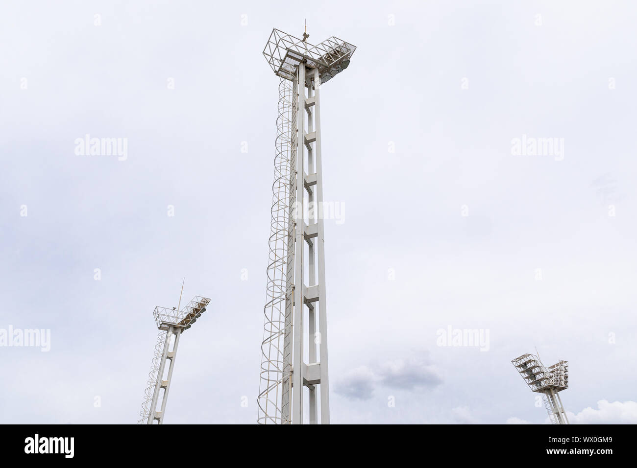 Stadium lighting system for huge sport venue Stock Photo - Alamy