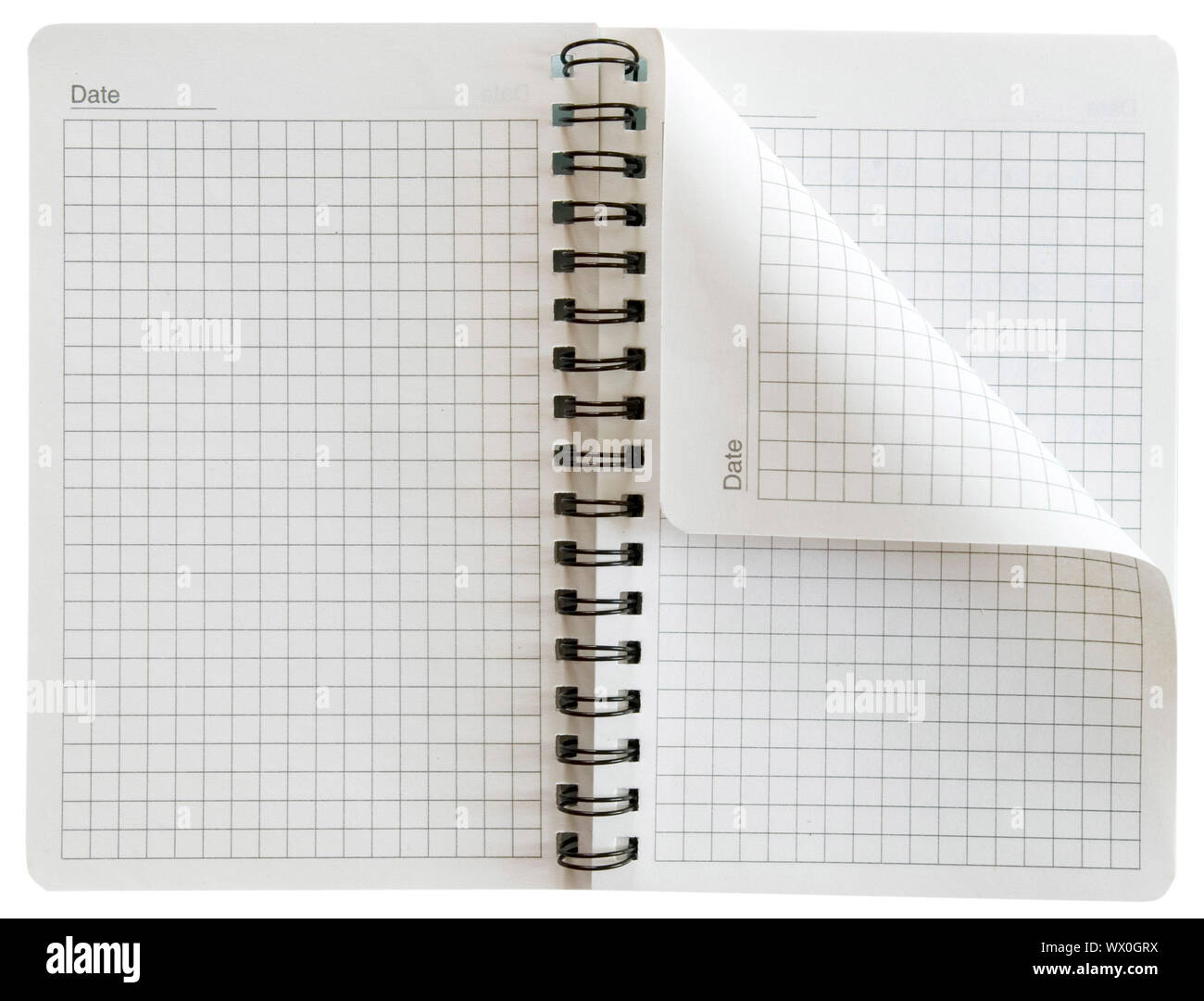 blank spiral notepad isolated on white Stock Photo - Alamy