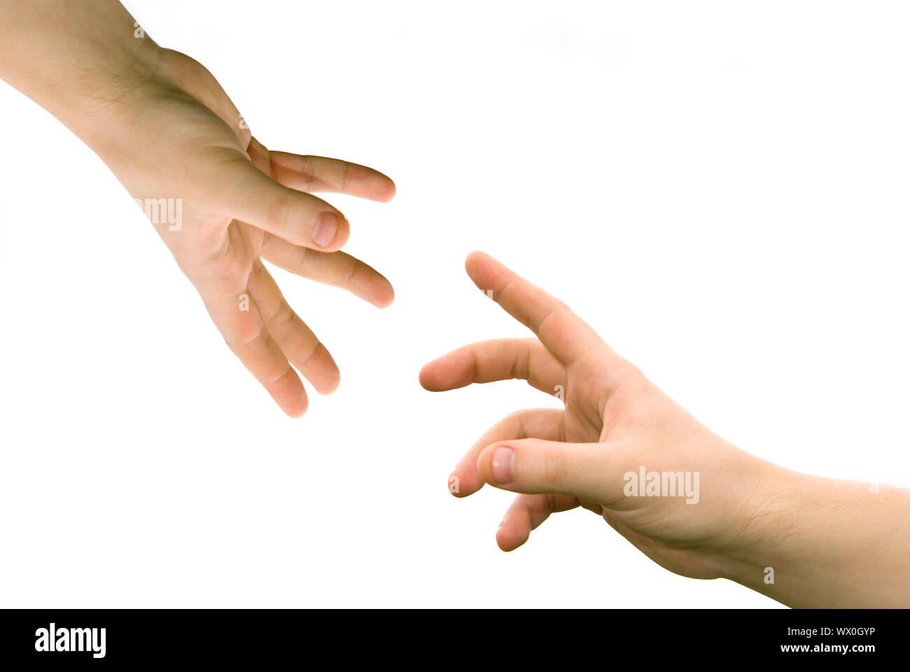 Helping hand with the white background Stock Photo - Alamy