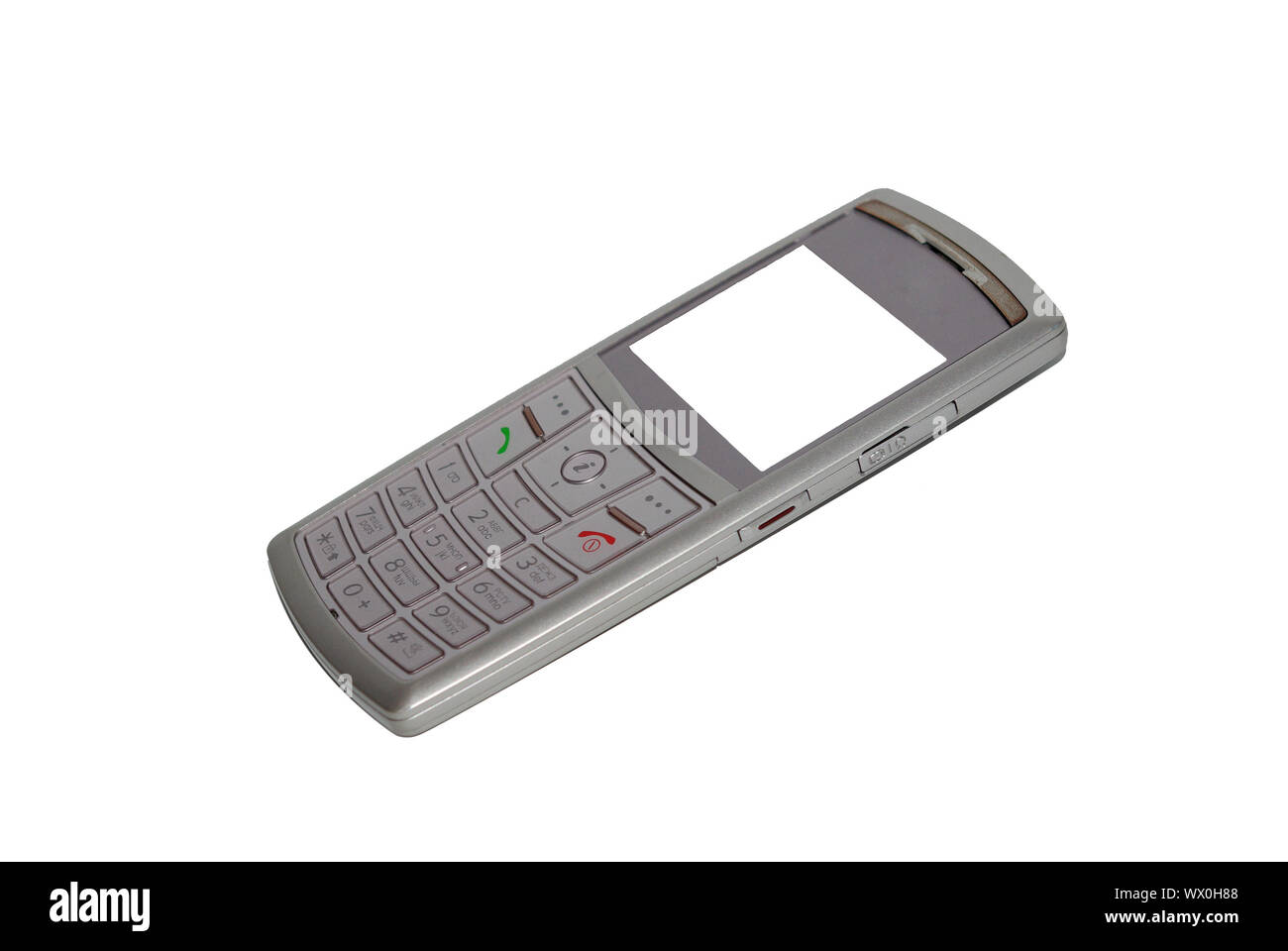 Grey telephone on a white background Stock Photo - Alamy