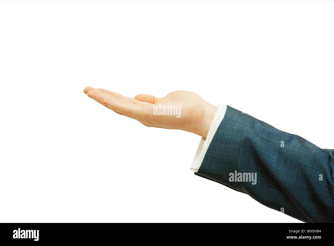 A hand begging alms on a white background Stock Photo - Alamy