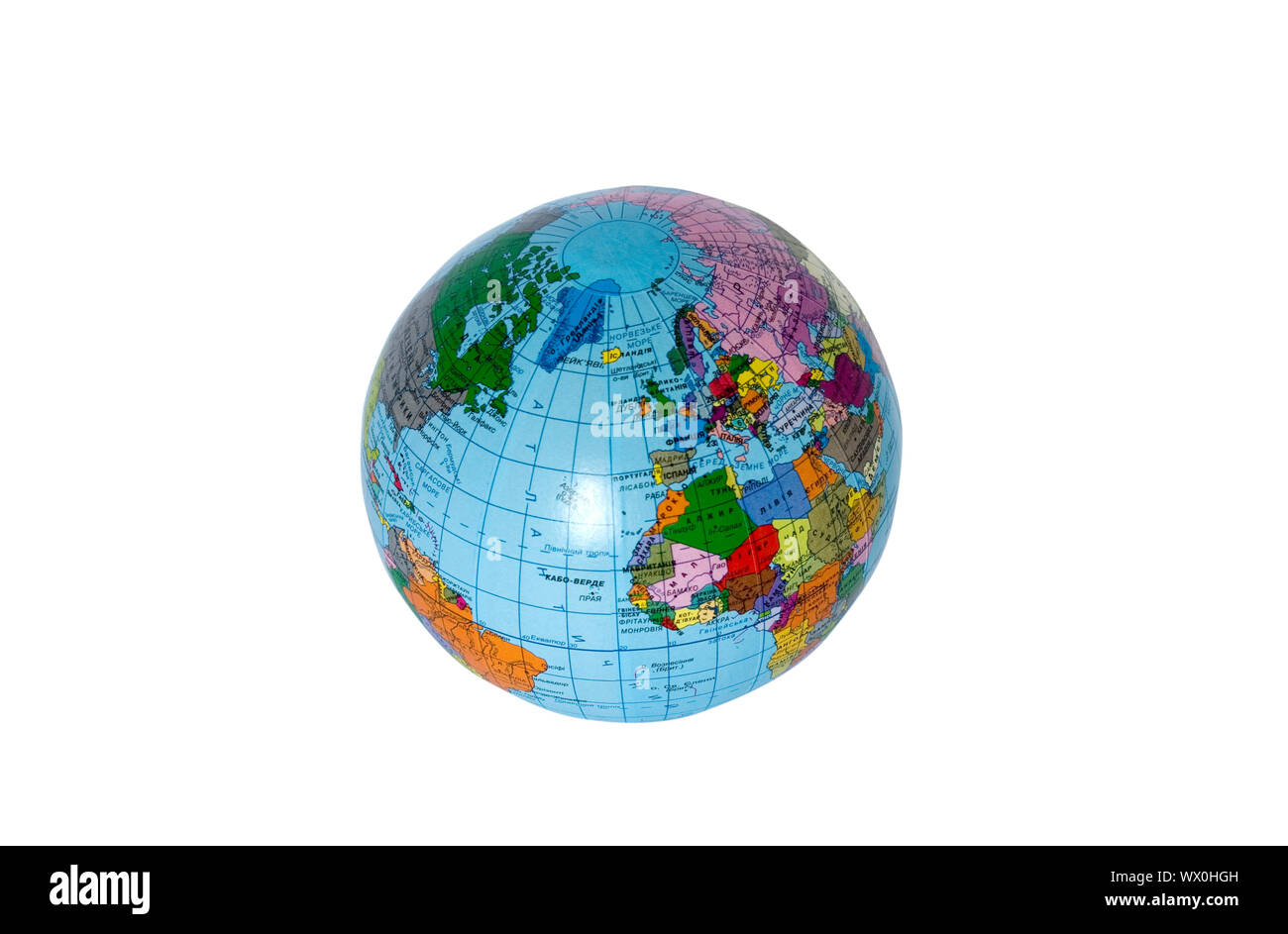 Blue globe isolated on the white background Stock Photo - Alamy