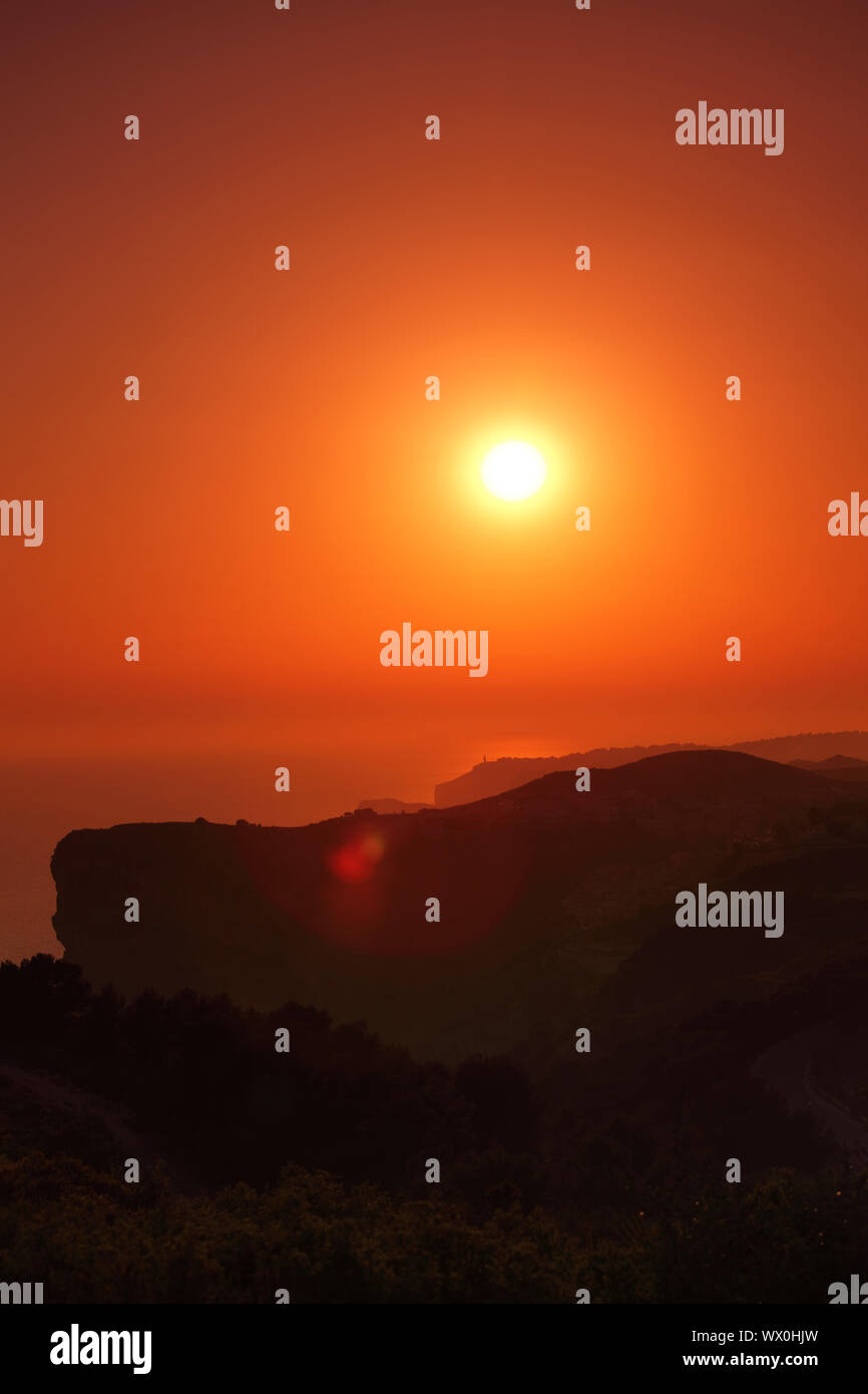 Summer landscape in mountains with the sun Stock Photo - Alamy