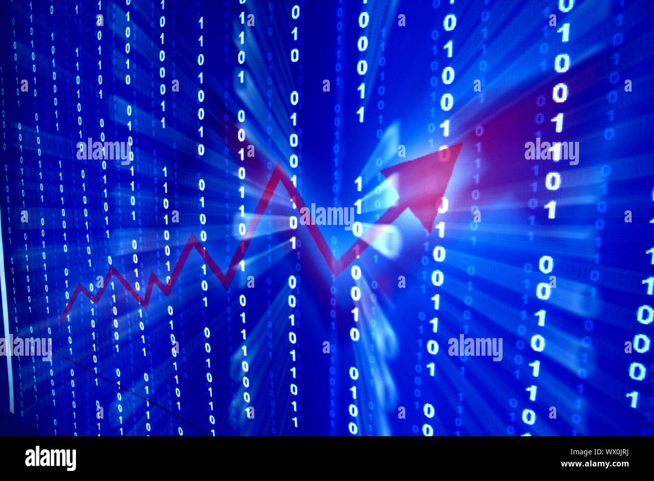red graph in abstract data space Stock Photo - Alamy