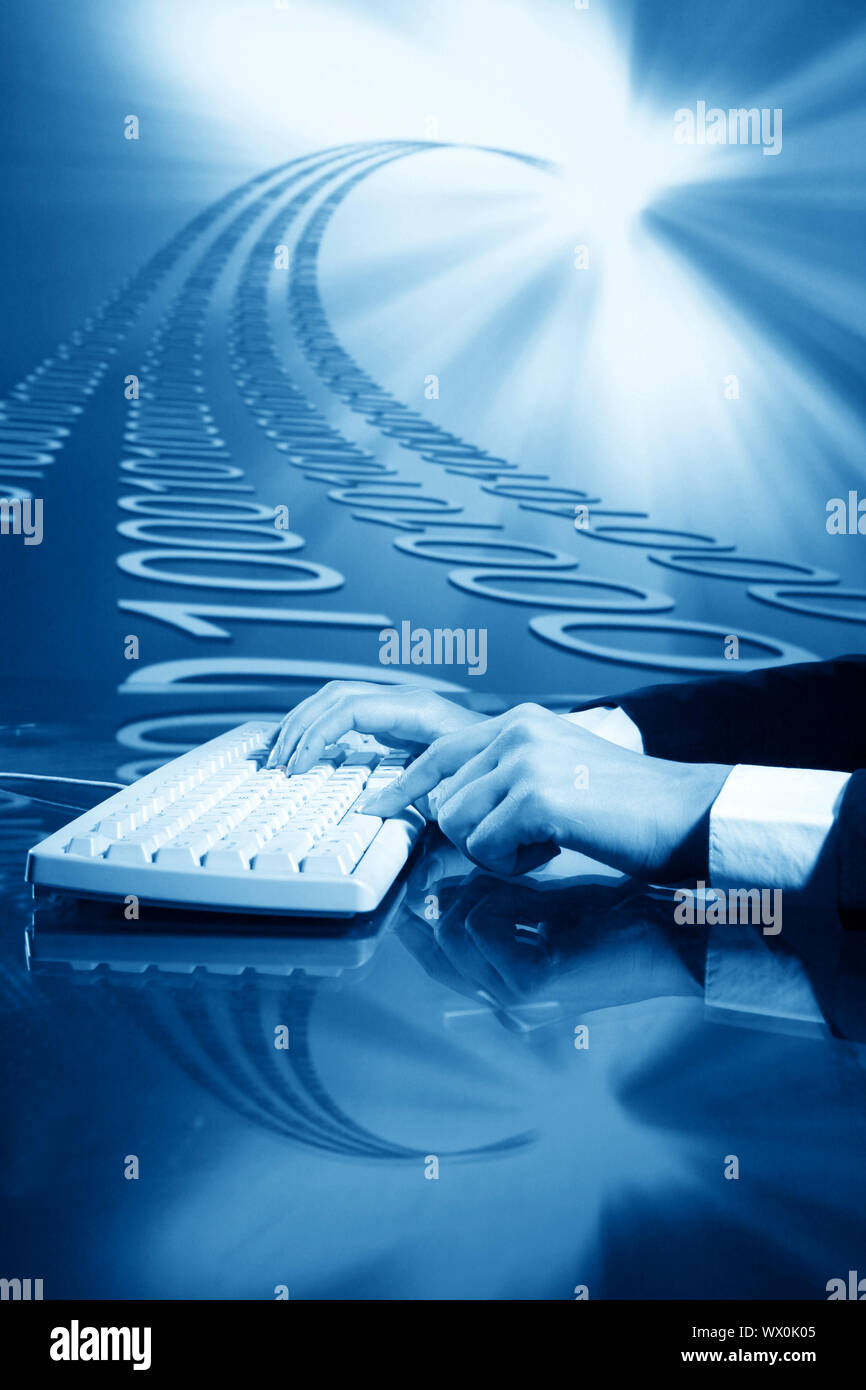 businessman input data information on keyboard Stock Photo - Alamy
