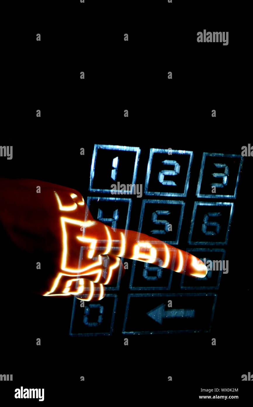enter secret code on numpad security control Stock Photo - Alamy