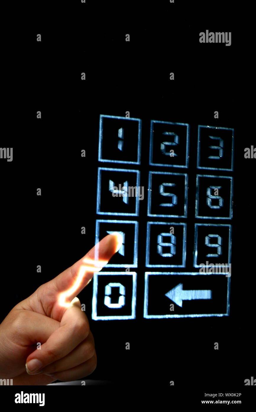 enter secret code on numpad security control Stock Photo - Alamy