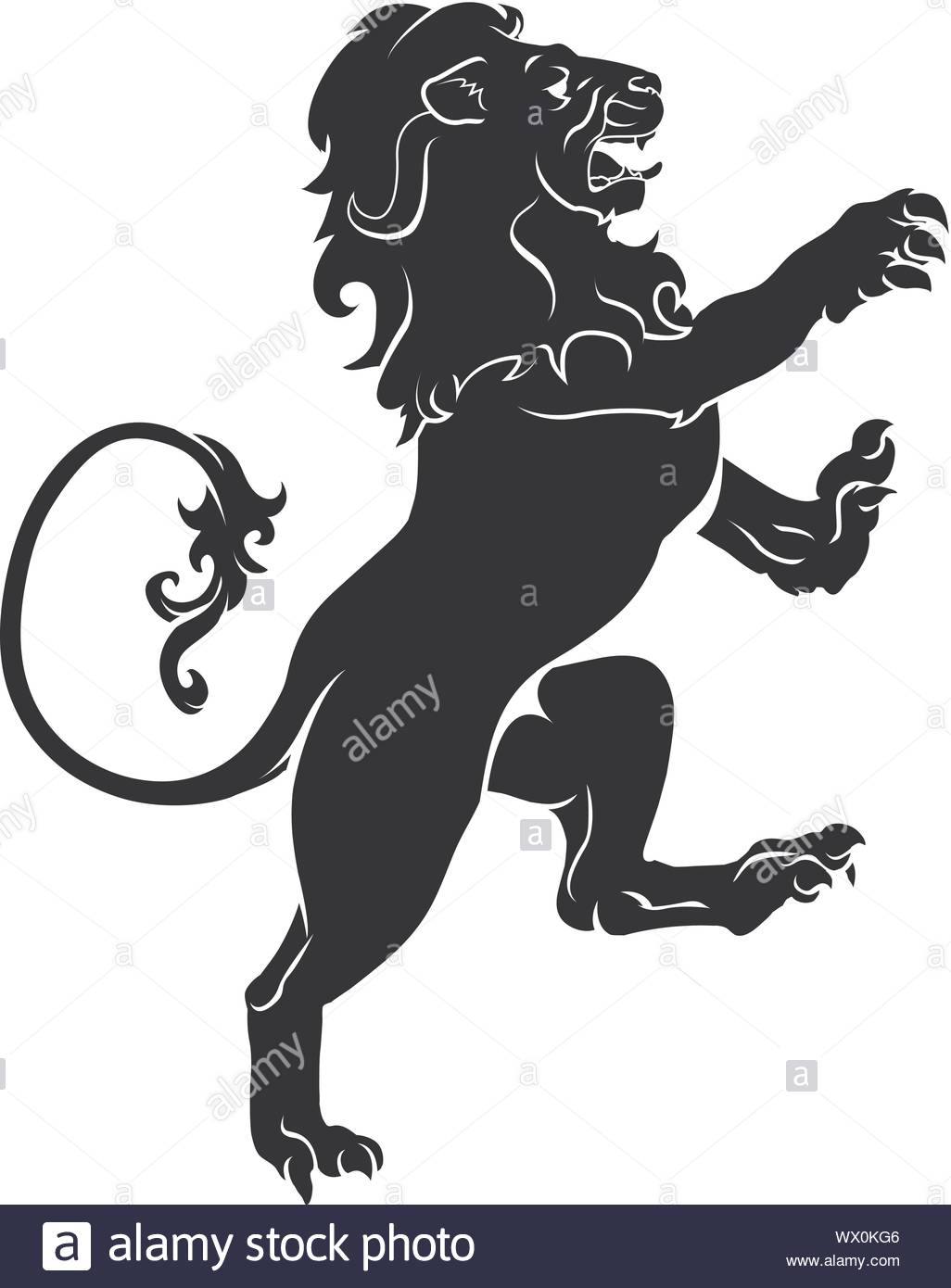 Rampant Lion Drawing High Resolution Stock Photography and Images - Alamy