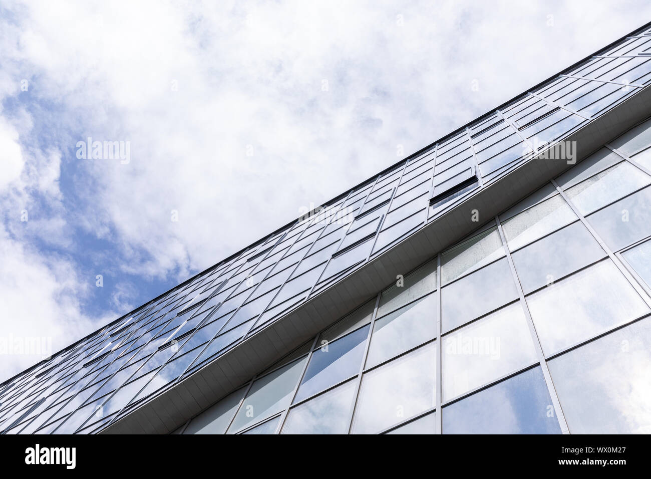Diagonal view of advenced architecture style on building facade Stock ...