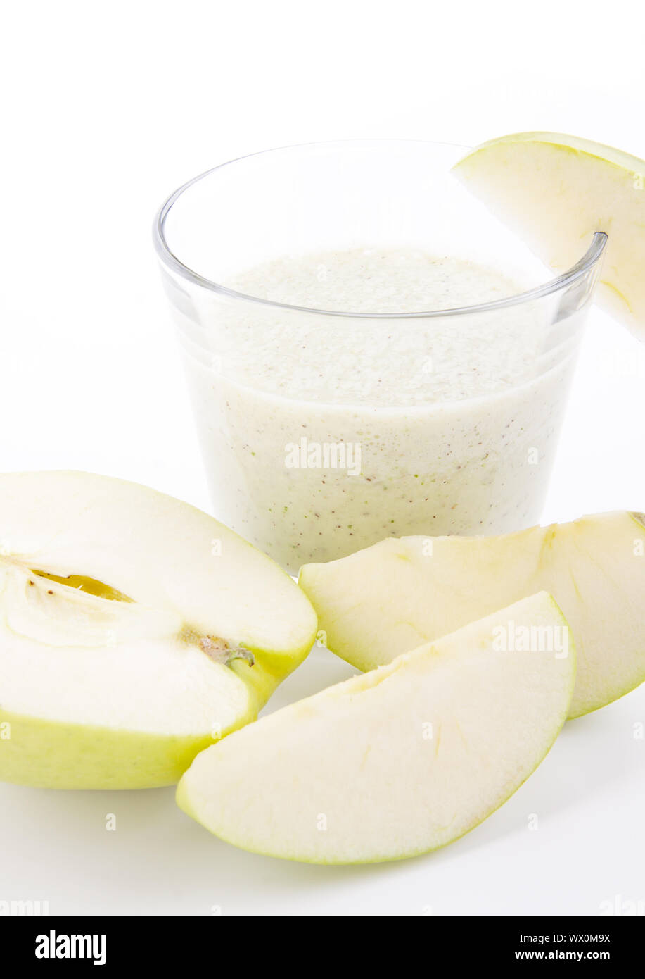 fresh green apple yoghurt shake isolated Stock Photo - Alamy