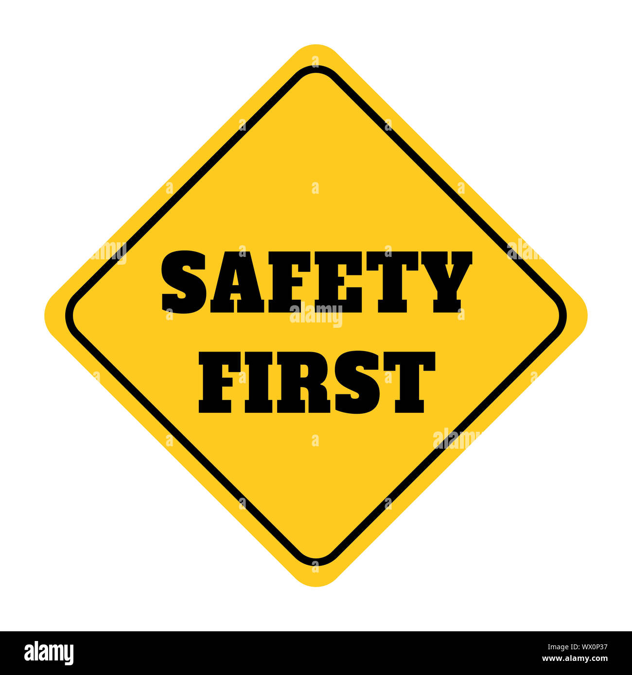 illustration of yellow design sign for safety first Stock Photo - Alamy