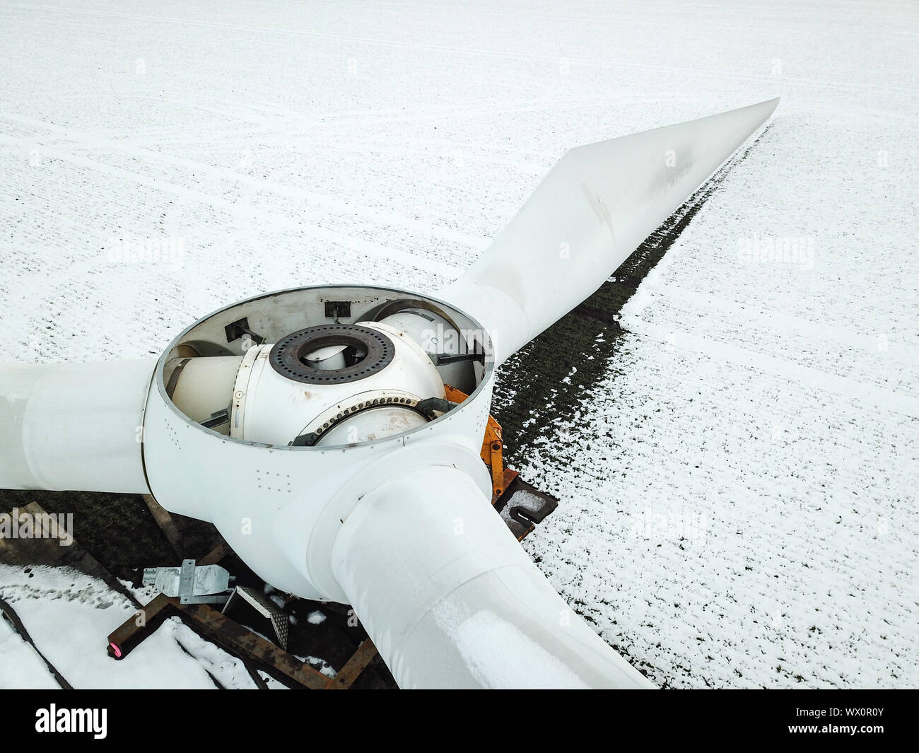 Wind turbines, rotor for mounting on a field Stock Photo - Alamy