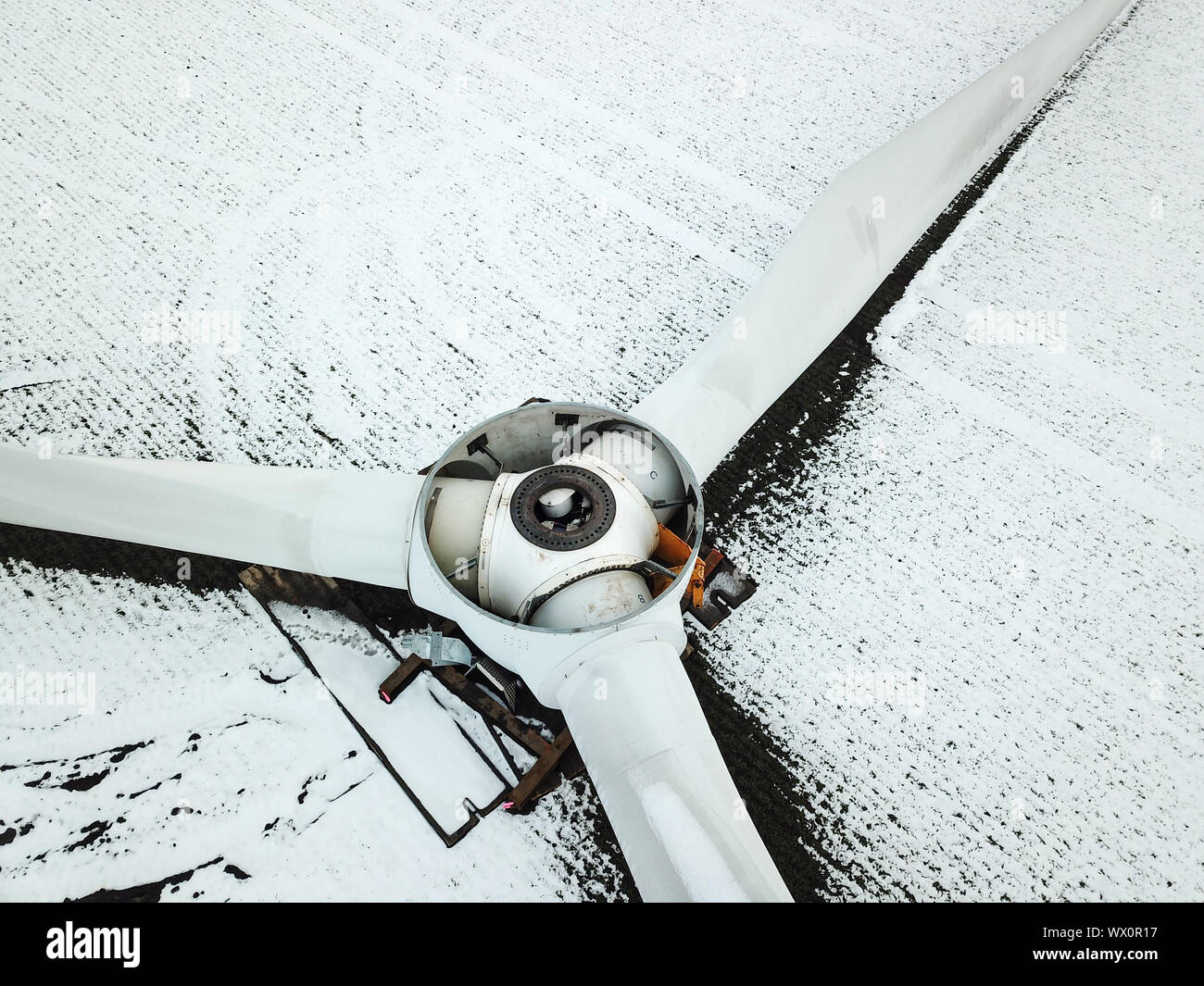 Wind turbines, rotor for mounting on a field Stock Photo - Alamy
