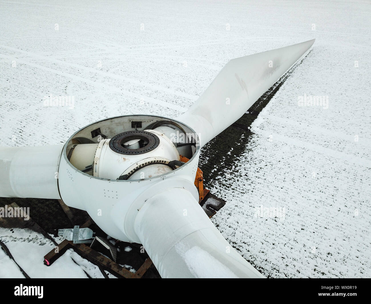Wind turbines, rotor for mounting on a field Stock Photo - Alamy