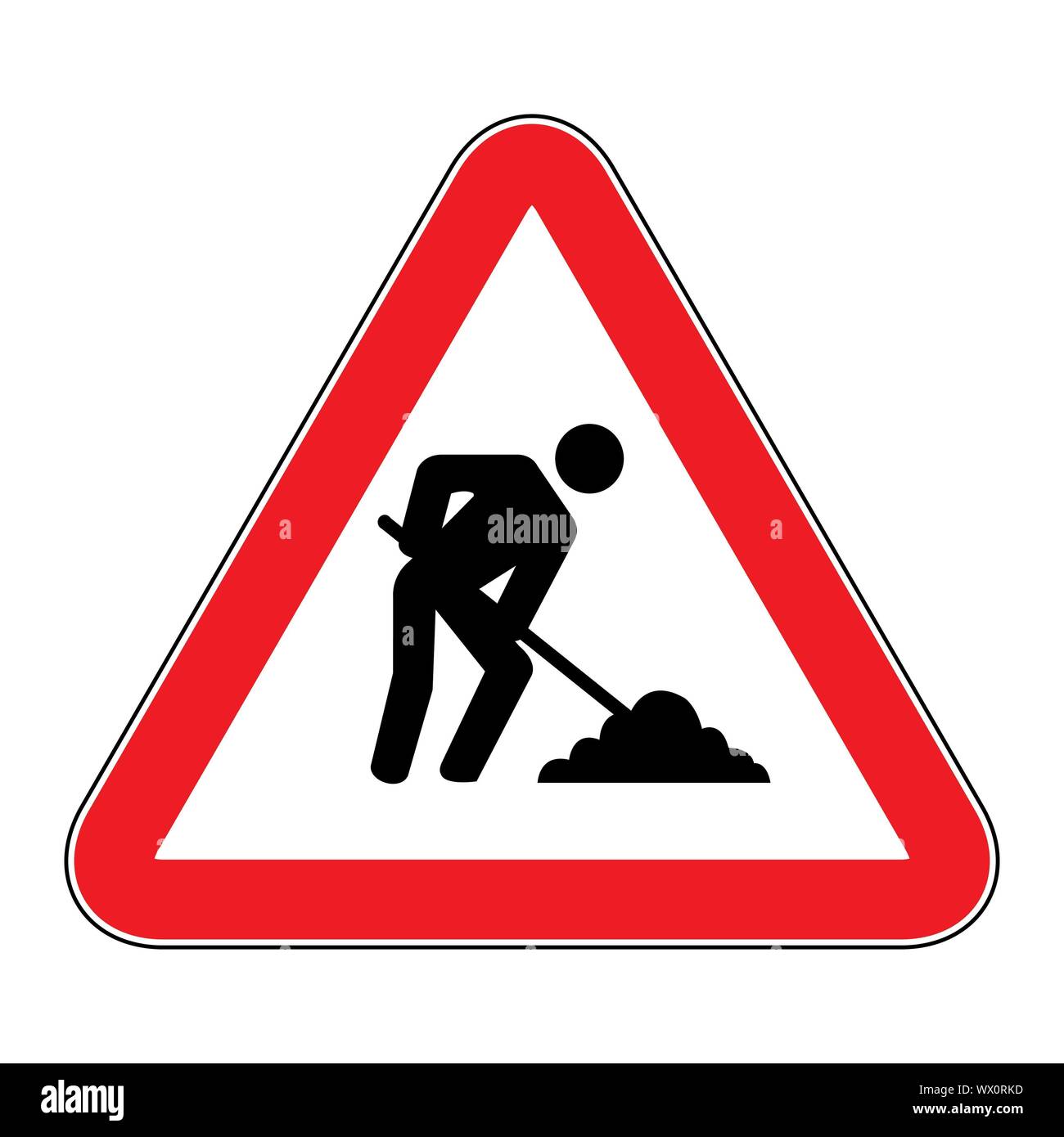 Under construction sign on white background drawing by illustration ...