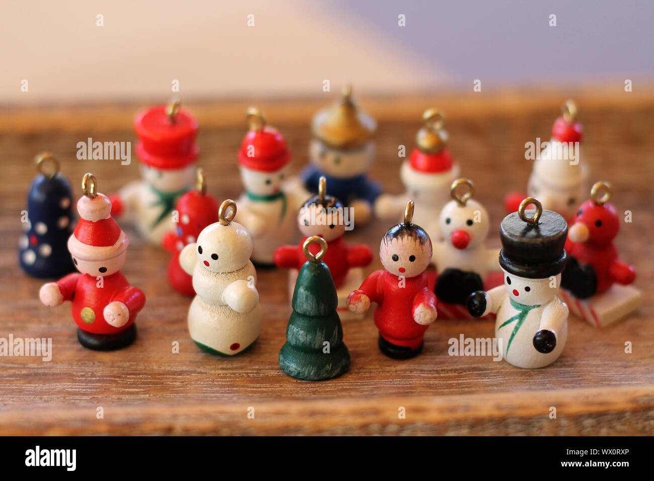 Traditional european christmas toy on wooden background close up Stock ...