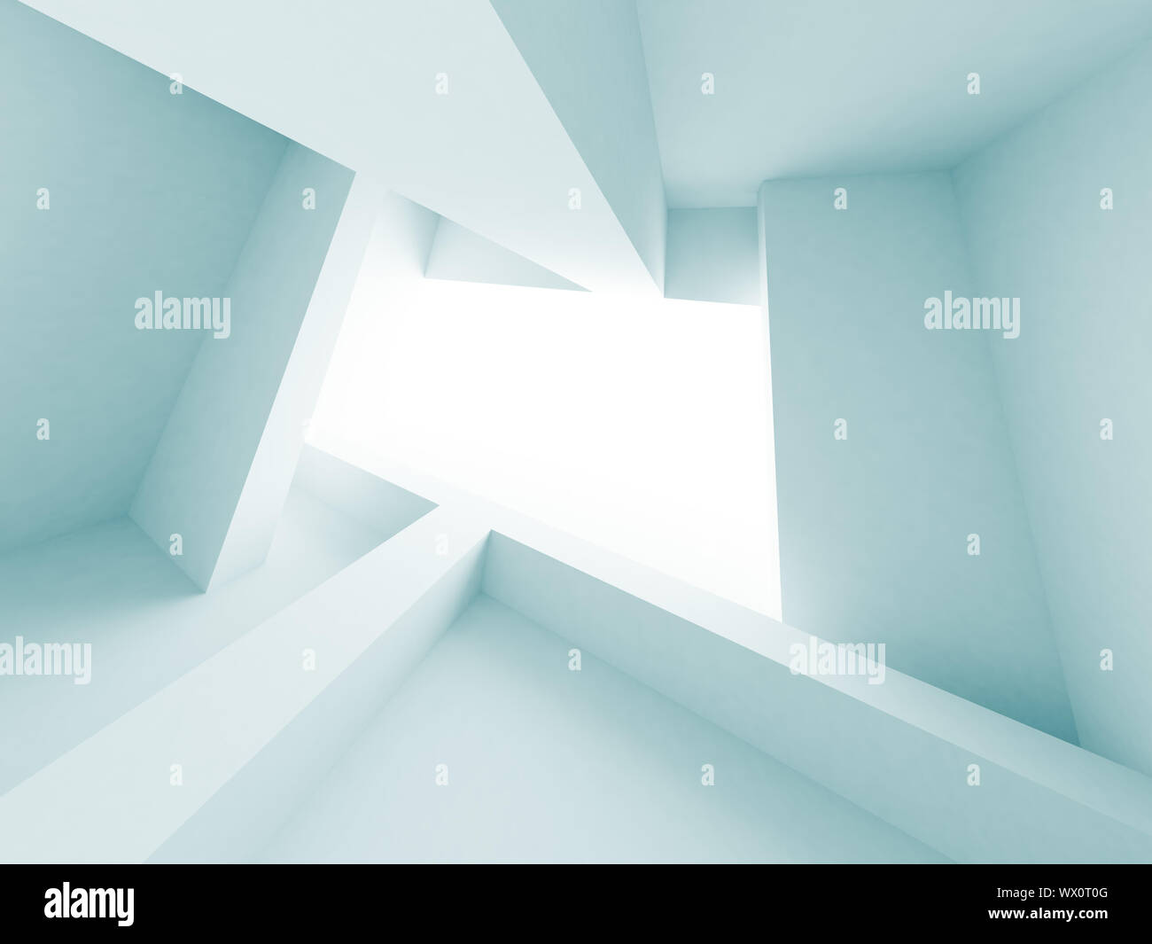 3d Illustration of Blue Abstract Building Construction Stock Photo - Alamy