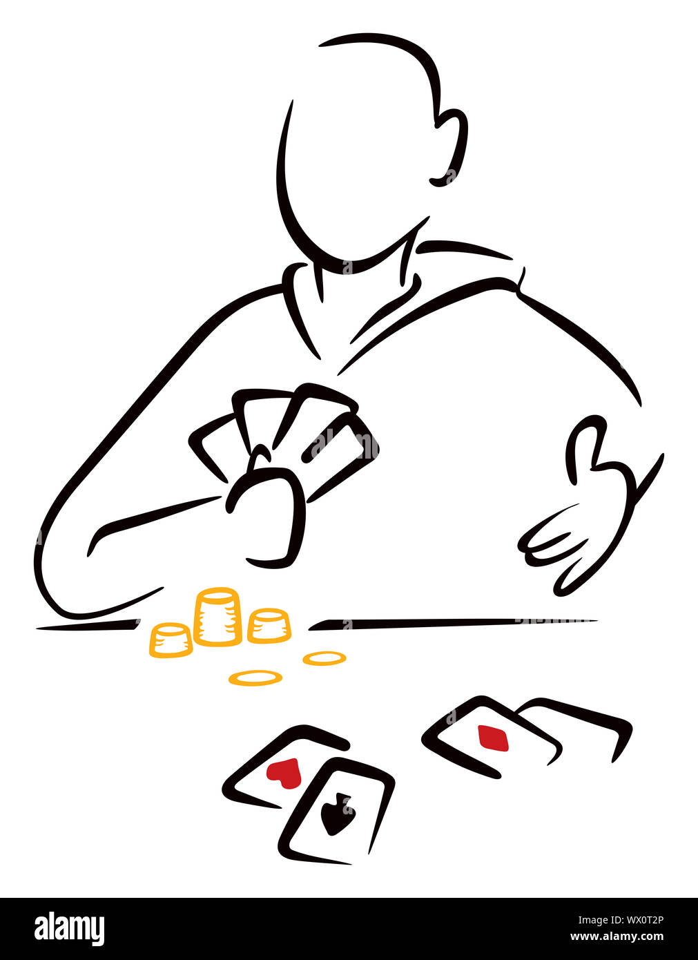 Gambling cards sketch hi-res stock photography and images - Alamy