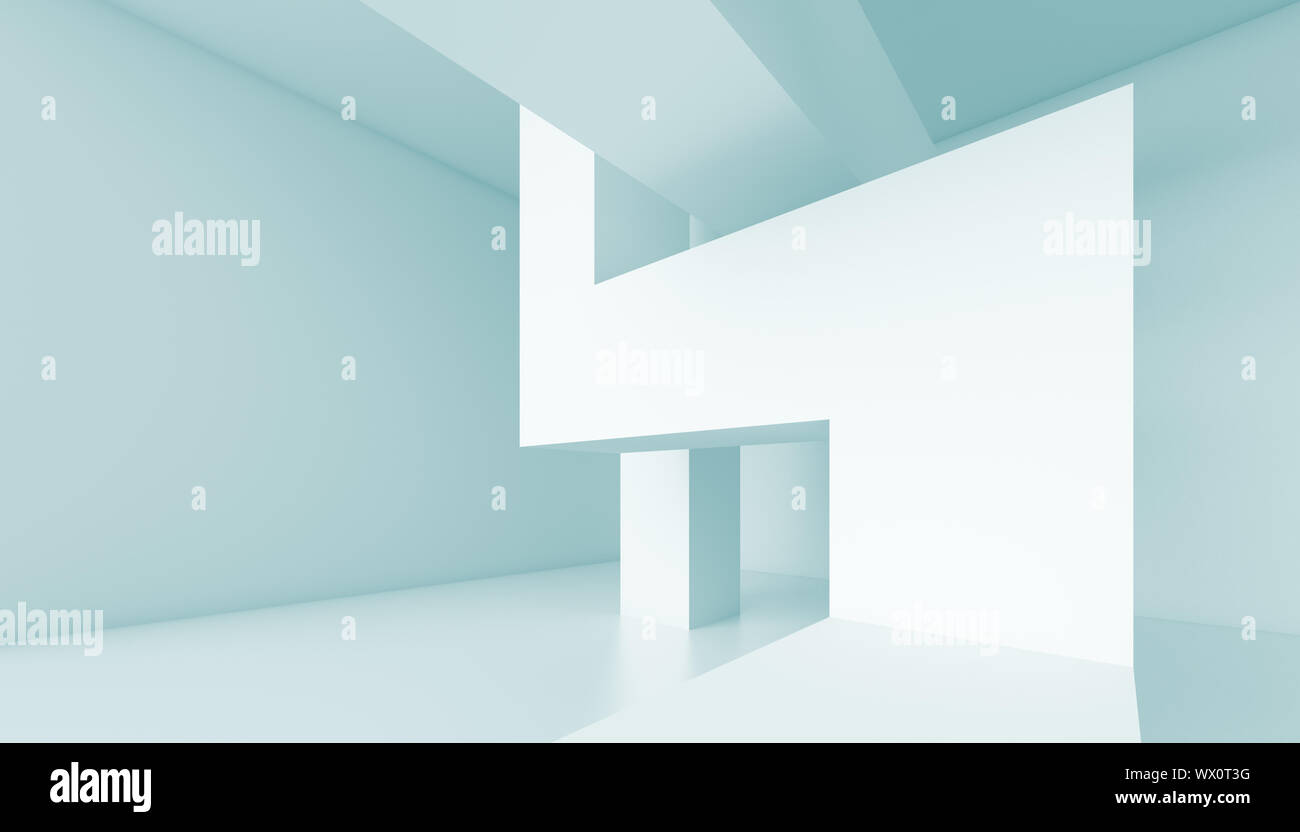 3d Illustration of Blue Abstract Architecture Background Stock Photo ...