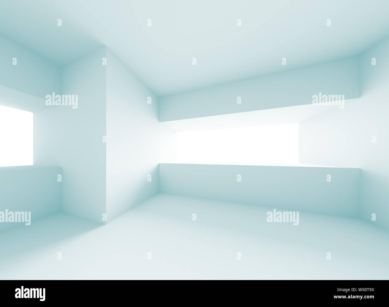 3d Illustration of Blue Futuristic Interior Design Stock Photo - Alamy