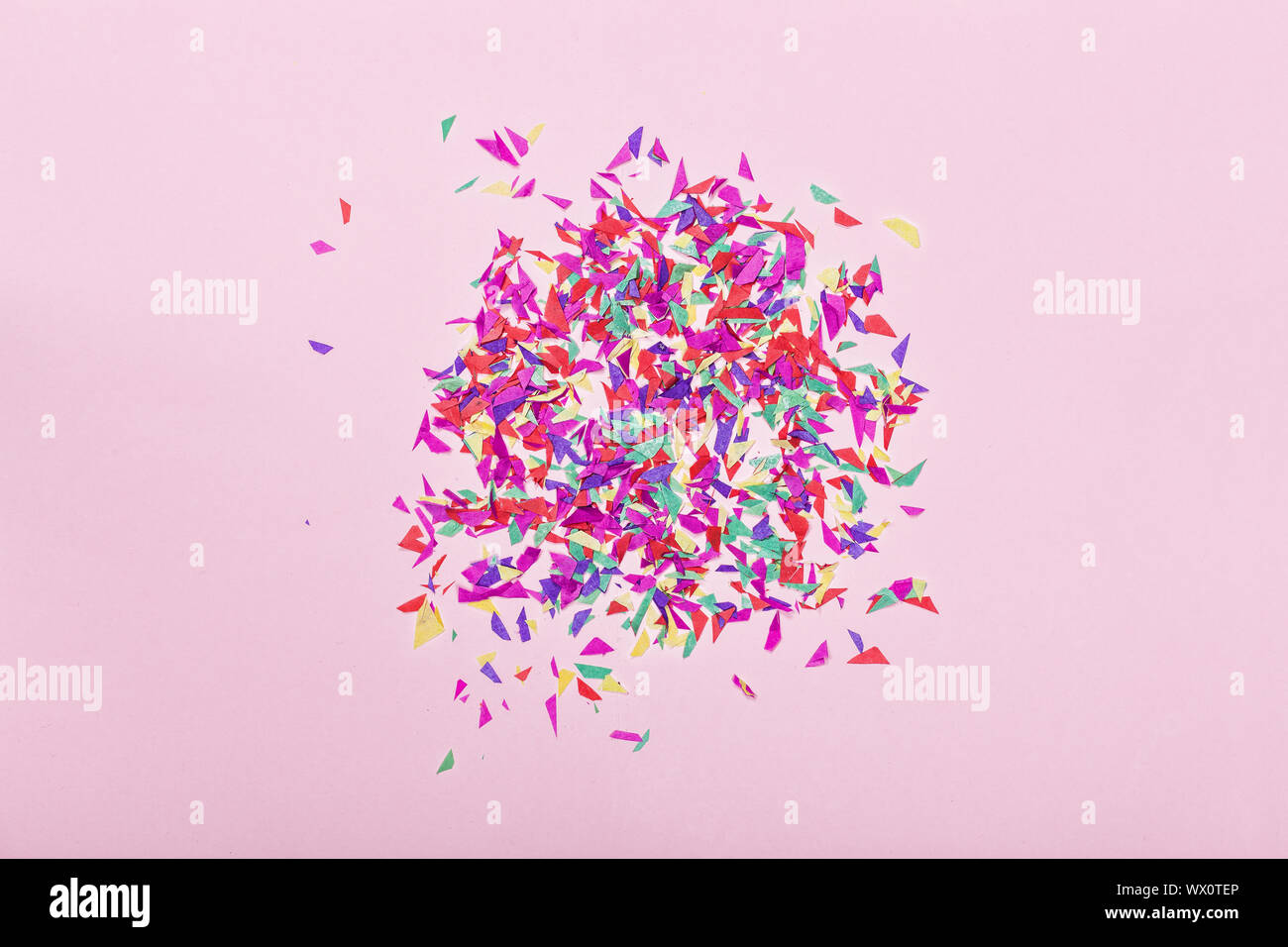 minimalism. party background. festive, colored, confetti, top view ...