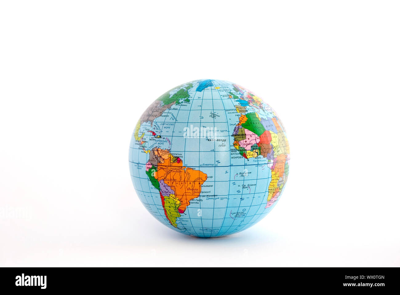 Blue globe isolated on the white background Stock Photo - Alamy