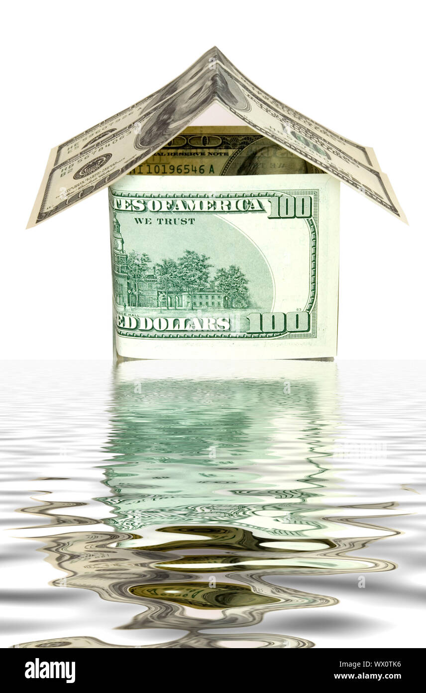 Money house on white background Stock Photo - Alamy