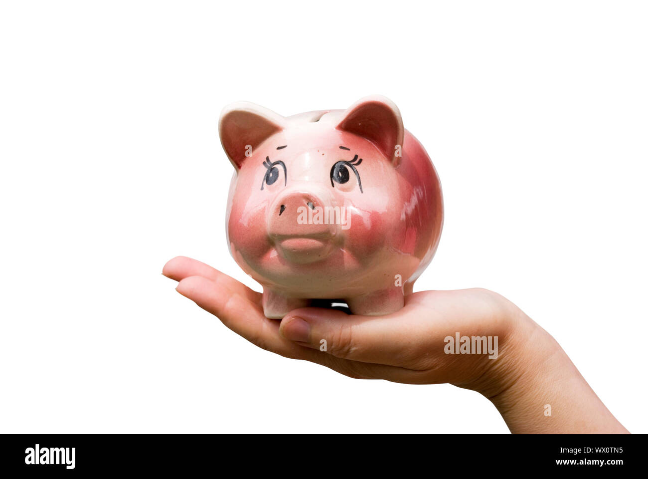 Saving money concept woman Cut Out Stock Images & Pictures - Alamy